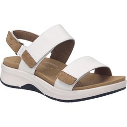 Josef Seibel Damen Sandale "Estelle 04, weiss-braun", Gr. 37, wei&szlig;, Obermaterial: 100% Rindsleder Leather cow., Schuhe