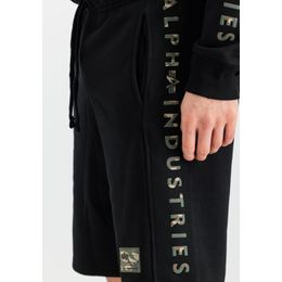 Herren Shorts "Camo Jogger Shorts", schwarz, Gr. S, Alpha Industries, Obermaterial: 80% Baumwolle, 20% Polyester, Hosen