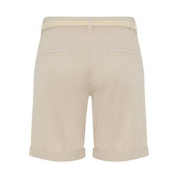 MAC Damen Chinoshorts "CHINO SHORTS belt", beige, Gr. 36, Gabardine, Obermaterial: 98% Baumwolle, 2% Elasthan, Hosen, inklusive Flecht- G&uuml;rtel