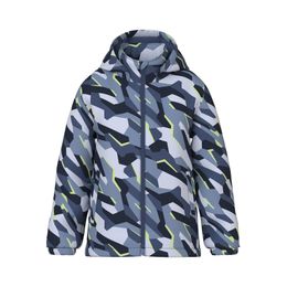 name it Kinder Outdoorjacke "NKMMAX JACKET PA AOP NOOS", blau, Gr. 146, bedruckt, Web, Obermaterial: 100% Polyester, Jacken, Kunstfaser,