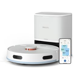Philips Saugroboter "mit Wischfunktion XU2100/25 mit 6.000pa Saugkraft", B:34,5cm H:29,1cm T:49,6cm, wei&szlig;, Saugroboter, LDS-Radarnavigationssystem,