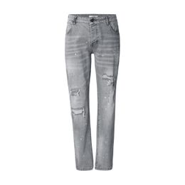 2Y Premium Herren Bequeme Jeans "2Y Premium VICTOR RIPPED SLIM FIT JEANS"washed grau, Gr. 30, unifarben, 98% Baumwolle, 2% Elasthan, Jeans