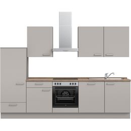 K&uuml;chenzeile Nobilia, B:300,3cm H:216,6cm T:60cm, grau, Komplettk&uuml;chen-Sets, ""Touch I", NEU: individuell anpassbar mit gratis Profi-Beratung",