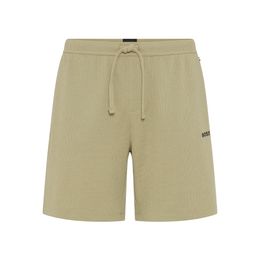 BOSS Herren Pyjamashorts "Waffle Shorts", Gr. S, beige, Jersey, Obermaterial: 60% Baumwolle, 40% Polyester, Hosen