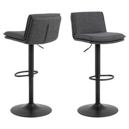 Barhocker ACTONA GROUP, B:44cm H:107cm T:53cm, grau, Hocker, "Flynn", Barhocker, Basel dunkelgrau, Trompete Gestell, 2 stk