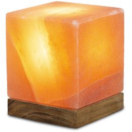 Salzkristall-Tischlampe "Kubus", &Oslash; 10cm H: 12cm, 1 Stk., orange, WAGNER LIFE DESIGN, Leuchten, Handgefertigt aus Salzkristall - jeder Stein ein