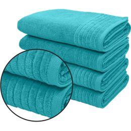 Duscht&uuml;cher OTTO HOME, B:70cm L:140cm, blau, Frottier, Frottier, Handt&uuml;cher, "Sanremo Premium, Premium Handt&uuml;cher, 600 gr/m&sup2;, 70x140cm", mit Bord&uuml;re,