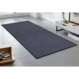 Fu&szlig;matte, B:75cm H:7mm L:120cm, blau, wash+dry by Kleen-Tex, Kunstfaser, Au&szlig;enbereich, Teppiche, "Trend Uni, Schmutzfangmatte, waschbar",