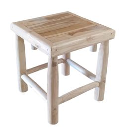 Pharao24.de Holztisch Vollholztisch in quadratischer Form 45 cm hoch
