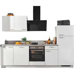 K&uuml;che KOCHSTATION, B:280cm T:58cm, wei&szlig;, Komplettk&uuml;chen-Sets, "KS-Scafa, mit Soft-Close, mit h&ouml;henverstennbaren F&uuml;&szlig;en", vormontiert, wahlweise mit