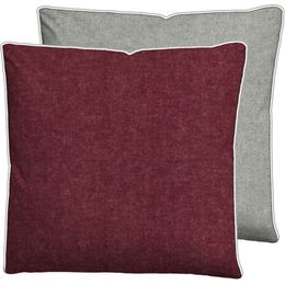 Kissenbezug Biberna, B:80cm L:80cm, rot, Flanell, Obermaterial: 100% Baumwolle, Outdoor, Kissenbez&uuml;ge, "HERMAL Melange Flanell uni, mit
