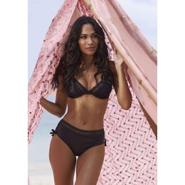 s.Oliver Damen B&uuml;gel-Bikini-Top "Aiko", schwarz, Gr. 38, unifarben, Microfaser, Microfaser, Polyamid, Bikini-Oberteile, mit H&auml;keloptik