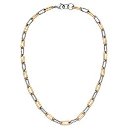 Jobo Damen Kette ohne Anh&auml;nger, Edelstahl, L: 47, gold, Edelstahl, Halsketten, Edelstahl Bicolor-Optik 47 cm