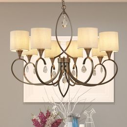 Searchlight Kronleuchter "H&auml;ngeleuchte Alberto, 8-flammig", 8, &Oslash; 77cm H: 67cm, 1 Stk., beige, Wohnzimmer, Leuchten, Klassisches Ambiente