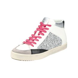 Geox Damen Sneaker "Geox Sneaker Lederimitat/Textil", Gr. 36, silber, Lederimitat, Textil, Schuhe