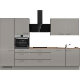 K&uuml;chenzeile Nobilia, B:330,3cm H:216,6cm T:60cm, grau, Komplettk&uuml;chen-Sets, ""Laser II", NEU: individuell anpassbar mit gratis Profi-Beratung",