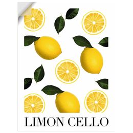 Wandbild Artland, B:90cm H:120cm, gelb, Vinyl, Wohnzimmer, Bilder, "Limon Cello", als Alubild, Leinwandbild, Poster, Wandaufkleber in verschied.