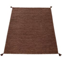 Teppich Paco Home, B:120cm H:12mm L:170cm, braun, Baumwolle, Wohnzimmer, Teppiche, "Kilim 210", Handgwebt, Flachgewebe, reine Baumwolle, handgewebt,