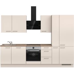 K&uuml;chenzeile Nobilia, B:300,3cm H:216,6cm T:60cm, beige, Komplettk&uuml;chen-Sets, ""Laser II", NEU: individuell anpassbar mit gratis Profi-Beratung",