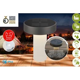 LED Au&szlig;en-Tischleuchte, H:20cm &Oslash;:16cm, grau, Briloner Leuchten, Leuchten, "POGA", 16x20 cm, Akku tauschbar, Indoor/Outdoor, Wohnzimmer, Balkon