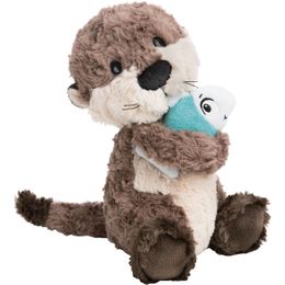 Nici Kinder Kuscheltier "Otter Oda mit Fisch, 25 cm schlenkernd", braun, B:11cm H:25cm L:10cm, Pl&uuml;schfiguren