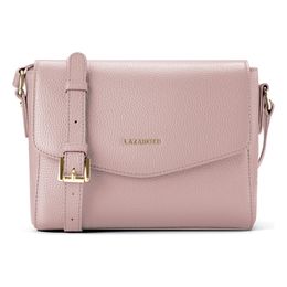 LAZAROTTI Damen Umh&auml;ngetasche "Bologna Leather Crossbody Umh&auml;ngetasche Leder 22 cm", rosa, Leder, Taschen