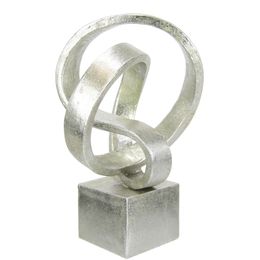 Dekofigur I.GE.A., B:17cm H:25cm, silber, Polyresin, Wohnzimmer, Dekofiguren, "Moderne Deko Skulptur", Ornamente Statue Dekoration Figuren
