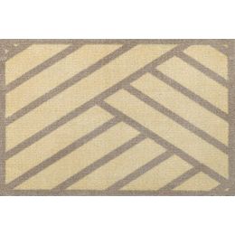 Teppich, B:50cm H:9mm L:72cm, beige, wash+dry by Kleen-Tex, Baumwolle, Viskose, Wohnzimmer, Teppiche, "Rayas"