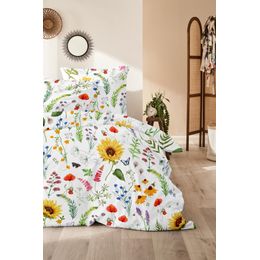 Bettw&auml;sche Primera, bunt, Soft-Seersucker, Obermaterial: 100% Baumwolle, Bettw&auml;sche, "Renforce-Bettw&auml;sche Flowerbee"