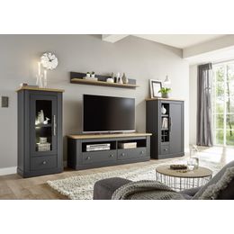 Wohnwand OTTO HOME, B:331cm, grau, Wohnzimmer, Kastenm&ouml;bel-Sets, "Sherwood, Anbauwand im Landhausstil, Komplettset, Wohnzimmer-Set", Set besteht aus