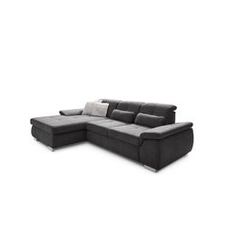 Ecksofa DIE PLANBAR, B:289cm H:85cm T:195cm, grau, 100% Polyester, Wohnzimmer, Sofas, "MP-IN16037 L-Form, Breite 289 cm, mit Kaltschaum-Polsterung",