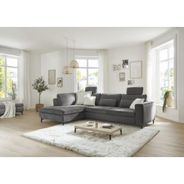 Ecksofa DIE PLANBAR, B:289cm T:197cm, grau, 100% Polyester, Wohnzimmer, Sofas, "MP-IN24153, L-Form, Breite 289 cm", wahlweise mit Schlaffunktion und