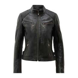 RICANO Damen Bikerjacke "Lederjacke Hannah", schwarz, Gr. S, Obermaterial: 100% Lammnappaleder LANA. Futter: 100% Polyester PES., Jacken,