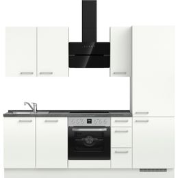 K&uuml;chenzeile Nobilia, B:240,3cm H:216,6cm T:60cm, wei&szlig;, Komplettk&uuml;chen-Sets, ""Laser II", NEU: individuell anpassbar mit gratis Profi-Beratung",