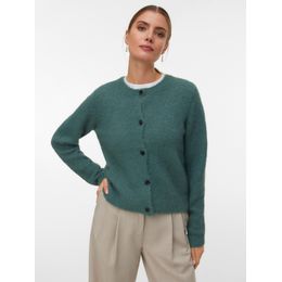 V&eacute;ro Moda VERO MODA Damen Strickjacke "VMNOVAH LS O-NECK BUTTON CARDI GA NOOS", gr&uuml;n, Gr. XS, unifarben, Strick, Obermaterial: 70% Polyester, 21% Nylon, 8%