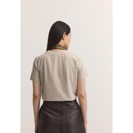 Bugatti Damen T-Shirt "Modern Fit"60, taupe, Gr. XXL, unifarben, 95% Baumwolle, 5% Elasthan, Shirts, Modern Fit Baumwoll-Stretch Rundhals