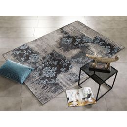 Teppich, B:37cm H:5mm L:57cm, grau, OCI DIE TEPPICHMARKE, Baumwolle, Kunstfaser, Wohnzimmer, Teppiche, "Diana Melody", Flachgewebe, Baumwollanteil,