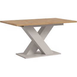 Esstisch Home Affaire, B:150cm H:76cm T:90cm, braun, Wohnzimmer, Tische, "Motus, ausziehbar 150 -190 cm, inklusive 40 cm Einlegeplatte", X-Gestell