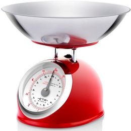 2THETA ETA K&uuml;chenwaage "STORIO rot ETA577790030 Retro", B:25cm H:21cm L:25cm, rot, K&uuml;chenwaagen, analog, Ganzmetall-Design mit einer Edelstahlschale