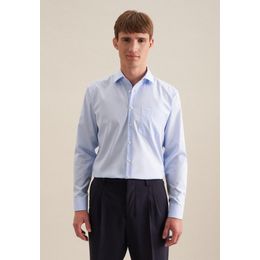Seidensticker Herren Businesshemd "Schwarze Rose", blau, Gr. 47, unifarben, 100% Baumwolle, Hemden, Comfort 1/1 Kentkragen Uni