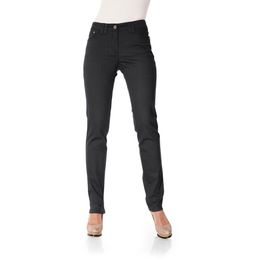 Damen R&ouml;hrenhose, schwarz, Gr. 22, Linea Tesini BY HEINE, unifarben, 98% Baumwolle, 2% Elasthan, Hosen