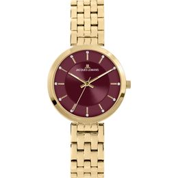 Jacques Lemans Damen Quarzuhr "Milano", gold, Armbanduhren, Armbanduhr, Damenuhr, Edelstahlarmband, analog