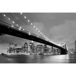 papermoon Fototapete "New York Br&uuml;cke Schwarz & Wei&szlig;", B/L: 2m x 1,49m, Bahnen: 4 Stk., schwarz, Schlafzimmer, Tapeten