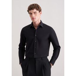 Seidensticker Herren Businesshemd "Schwarze Rose", schwarz, Gr. XL, unifarben, 100% Baumwolle, Hemden, Slim 1/1 Kentkragen Uni