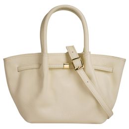 FORTY Damen Henkeltasche "Colentessa - S", beige, Leder, leicht gl&auml;nzend, unifarben, Taschen, echt Leder, Made in Italy