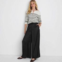 LANDS' END Flie&szlig;ende Palazzo-Hose f&uuml;r Damen, Damen, size: regular, Schwarz, Polyester, by Lands' End