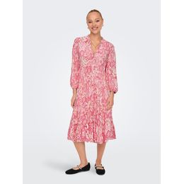 Only Damen Tunikakleid "ONLMILANA &ndash; Tunikakleid aus Viskose mit gebl&uuml;mtem Print", rosa, Gr. M, bedruckt, Web, Obermaterial: 100% Viskose, Kleider,