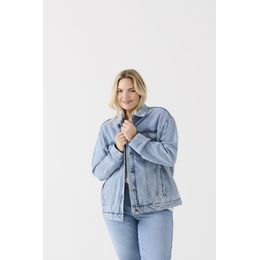 Only CARMAKOMA Damen Jeansjacke "CAROCEAN L/S OVERSIZE JKT DNM NOOS", blau, Gr. 52, unifarben, Denim/Jeans, Obermaterial: 100% Baumwolle, Jacken