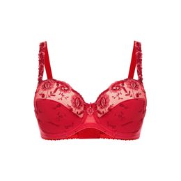 Conturelle Damen B&uuml;gel-BH "Provence", Gr. 100, rot, Obermaterial: 66% Polyamid, 24% Polyester, 10% Elasthan, BHs, Dekorativer Au&szlig;entr&auml;ger ist