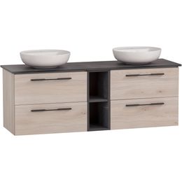 Waschtisch Schildmeyer, B:148,2cm H:65,4cm T:45cm, beige, Badezimmer, Waschtische, "Maxim, Waschtisch, Made in Germany, B: 148 cm", Solide